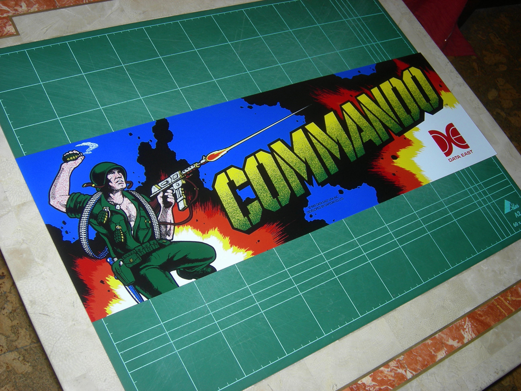 "Commando Artwork Set" (DATA EAST) reproductions printed for "arcademekanikeren" user